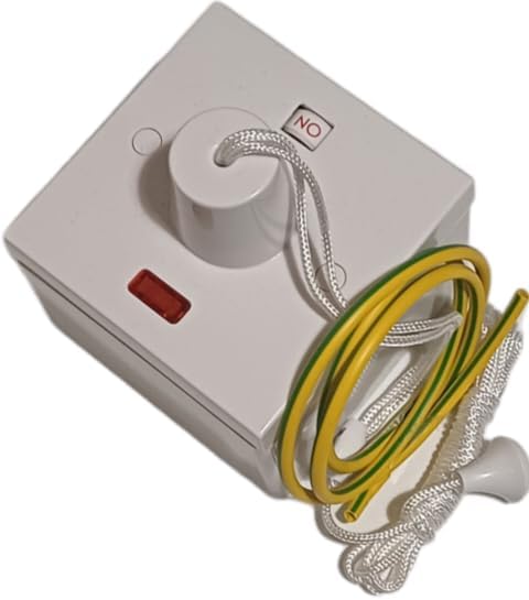 Click PRW210 45 Amp Shower Pull Cord Switch with Neon and ON Off ...
