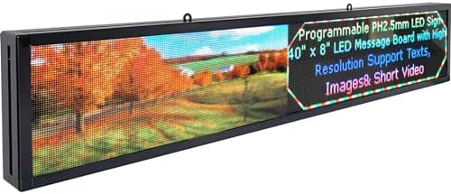 Amazon.com : Leadleds WiFi LED Sign 20"x4", P5 SMD Red Color Scrolling ...