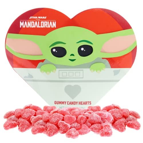 Amazon.com : Mandalorian Grogu Heart Shaped Paper Box with Red Gummy ...