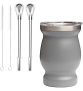 Amazon.com | Beruth Bombilla Yerba Mate Gourd, 8oz Stainless Steel Tea ...