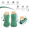 Amazon.com: Collapsible Water Bottles,650ml,Leak Proof,Reuseable BPA Free Silicone Foldable ...
