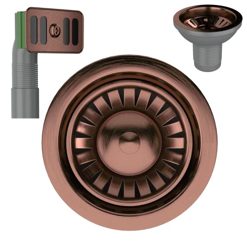 Excel Home Kitchen Sink Waste Kit, 90mm Sink Waste Strainer with ...