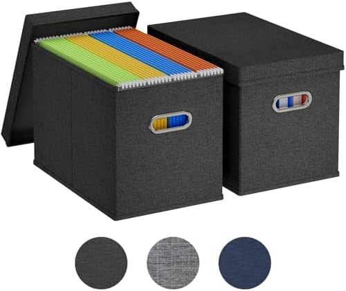 Amazon.com: File Organizer File Box with Lid, Universal Hanging File ...