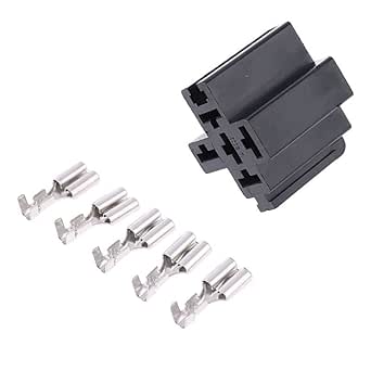 Amazon.com: 40A 5 Pin Relay Connector Socket with 5 x 6.3mm Terminals ...
