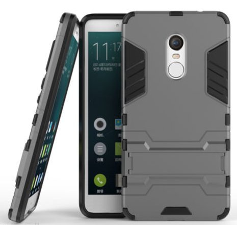 Hybrid Armor Combo Heavy Duty Redmi Note 4 phone cover Grey : Amazon.in ...