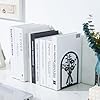 Amazon.com: Book Ends, 2 Pairs Metal Bookends, Flower Book Ends for ...