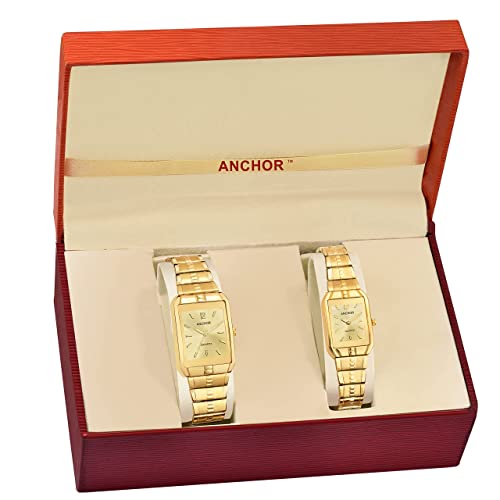 Buy ANCHOR QUARTZ 23.5K Gold-Plated Stainless-Steel Japanese Quartz ...