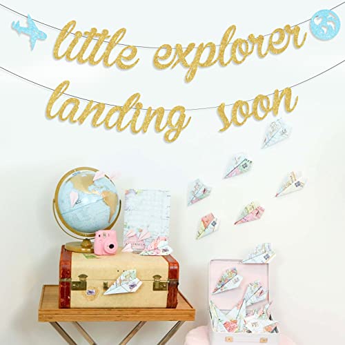 Snapklik.com : Travel Baby Shower Decorations Little Explorer Landing ...