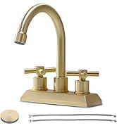 VAPSINT 3 Hole Brushed Nickel Widespread Bathroom Faucet,Modern 2 ...