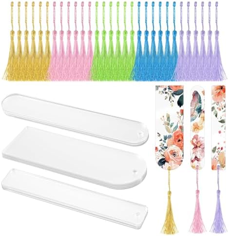 Amazon.com: Blank Acrylic Bookmarks, 30 PCS Clear Acrylic Bookmarks ...