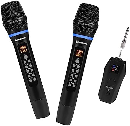 Amazon.com: Rechargeable Wireless Microphone System Dual UHF Handheld ...