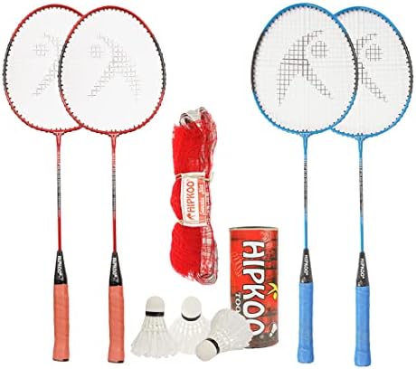 Hipkoo Sports Aluminum Badminton Rackets Set of 4| Wide Body Shuttle ...