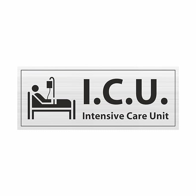 I.C.U Sign Board Stainless Steel Size 8.25 X 3.25 Inch* Pack Of 1 ...