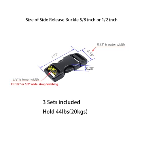 Snapklik.com : Baitoo Quick Side Release Buckle 1/2 Inch Heavy Duty ...