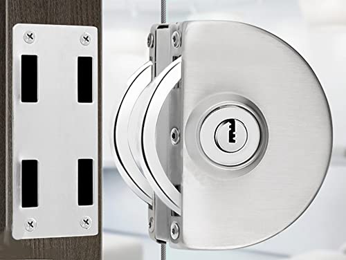 Glass Door Lock , Home, Office Single Door Lock, Fits on 1/2″ Glass,10 ...