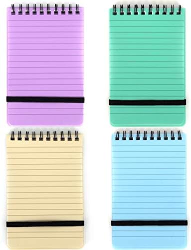 Thinspire 4 Pack Mini Spiral Note Book Small Notepads Spiral Pocket ...