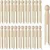 LOLYSIC 100 Pcs Dolly Pegs, 11cm Natural Wooden Dolly Pegs for Washing ...