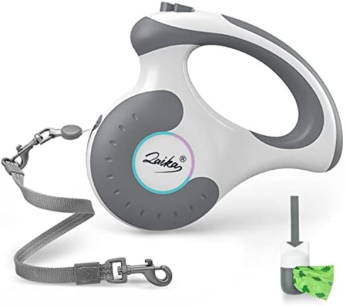 LAIKA Retractable Dog Lead with Waste Bag Dispenser, Heavy Duty ...
