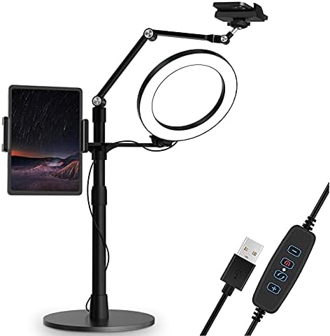 Amazon.com: 10" Ring Light Tripod for iPhone Overhead Phone Mount ...