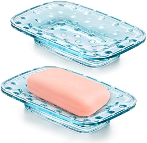 Amazon.com: Iyulania Clear Glass Soap Dish, Oval Bar Soap Holder with ...