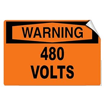 Warning 480 Volts Hazard Hazard Labels Label Decal Sticker Sticks to ...