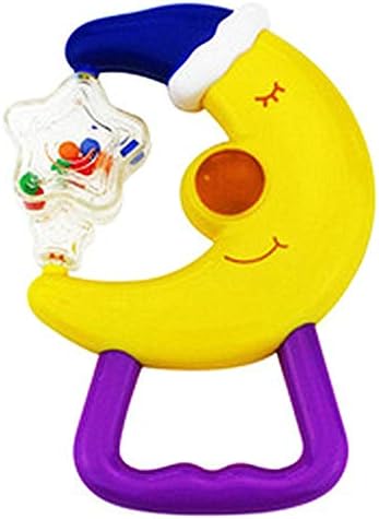 yellow cartoon hibernating moon baby bell, plastic ball hammer hand ...