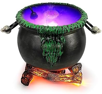 Amazon.com: Shappy Halloween Witch Cauldron 8" Black Cauldron with Mist ...
