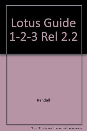 Amazon.com: Lotus Guide to 1 2 3 Release 2.2: 9780135395295: Randall: Books