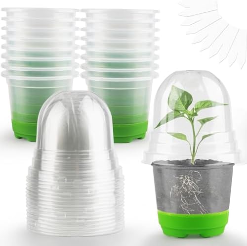 Amazon.com: Kalolary 15pcs Plant Nursery Pots with 15pcs Humidity Dome ...