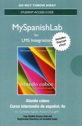 LMS Integration: MyLab Spanish with Pearson eText - Standalone Access ...