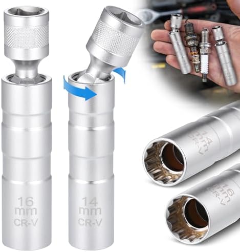 Yimomoyi 2Pcs Thin Wall Spark Plug Socket, Magnetic Spark Plug Socket ...