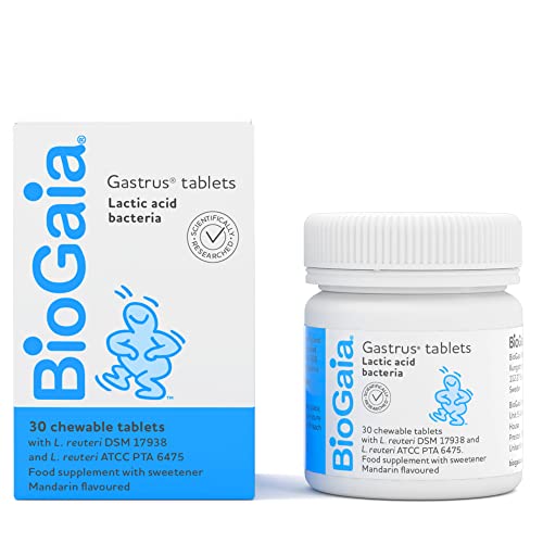 BioGaia Gastrus Advanced Probiotic Chewable for Gut Health, Dual ...
