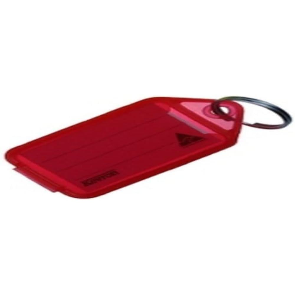 Kevron 56x30mm Red Key Tags with Labels Pack of 100 in Display Box for ...