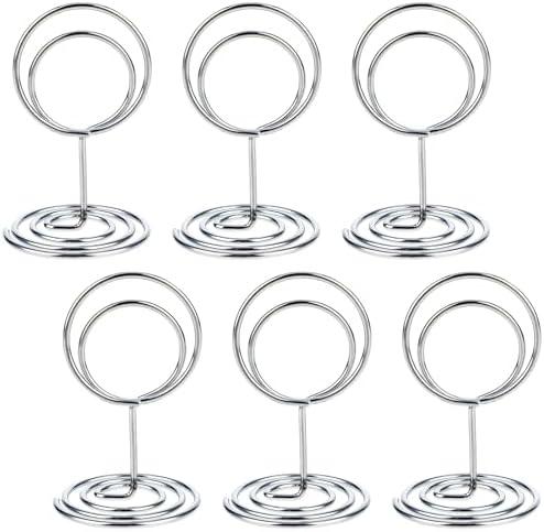 Dimeho 20 Pack Table Number Holders Silver Place Card Stands Small Wire ...