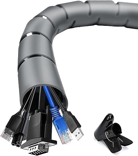 Cable Tidy Cable Management Sleeve, shinfly 20m/65.6ft Wire Tidy Sleeve ...