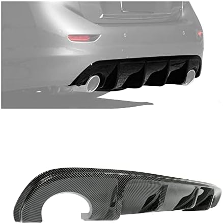 Amazon.com: CAREONLINE Carbon Fiber Rear Bumper Lip Spoiler Diffuser ...