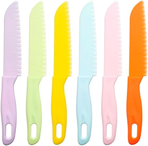 FACATH 6 Pieces Plastic Kid Kitchen Knife Set, Reusable Nylon Chef ...