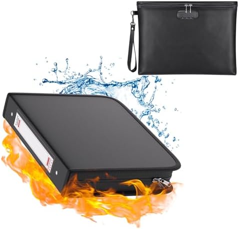 Amazon.com: Fireproof 3 Ring Binder with Zipper, Fireproof Document Bag ...