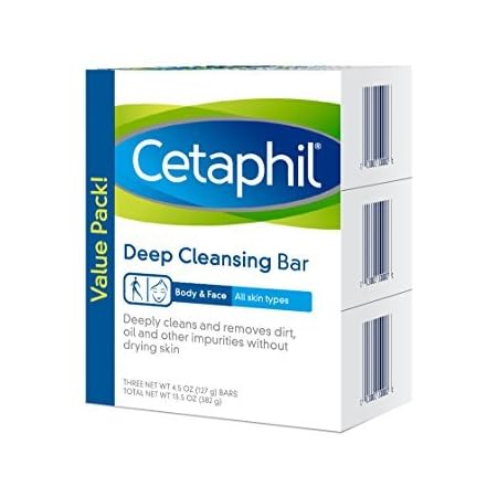 Amazon.com: Cetaphil Bar Soap, Deep Cleansing Face and Body Bar, Pack ...