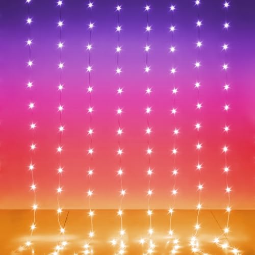 Amazon.com: LED Window Curtain Lights Color Changing, 16 Colors 9.8 x 9 ...