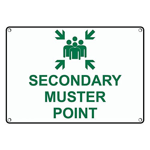 Amazon.com: Weatherproof Plastic Secondary Muster Point Sign with ...