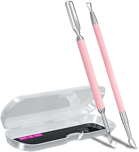 Amazon.com : 2PCS Metal Pink Cuticle Pusher and Cutter Remover Salon ...