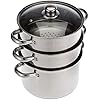KitchenCraft 3 Food Steamer Pan/Stock Pot, Food Steamer 3 tier ...
