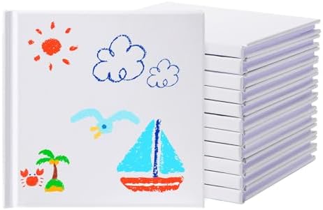 ZMCYN 12 Pack White Hardcover Blank Notebook 5x5 inch, Blank Story ...