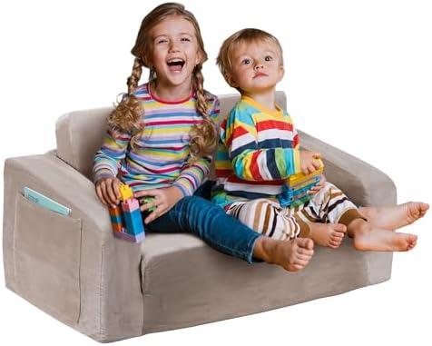 Amazon.com: SUFUS Baby Toddler Sofa Couch for Kids Extra Wide 2-in-1 ...