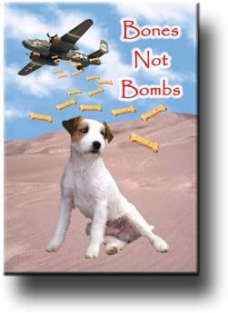 Amazon.com: Jack Russell Bones Not Bombs Peace Fridge Magnet : Home ...