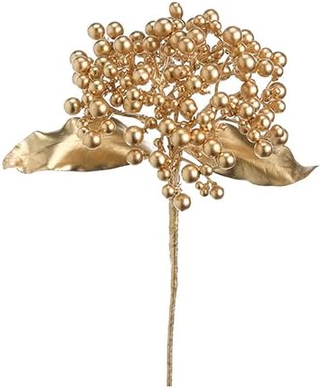 Amazon.com: Artificial Metallic Berry Cluster Spray in Metallic Gold ...
