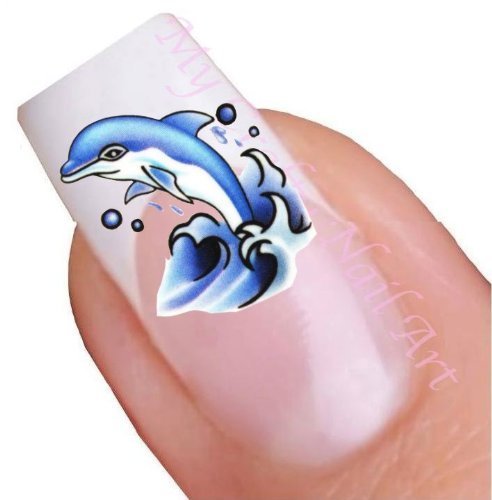 Amazon.com: Dolphin Water Nail Art Decal/Tattoo/Sticker : Beauty ...