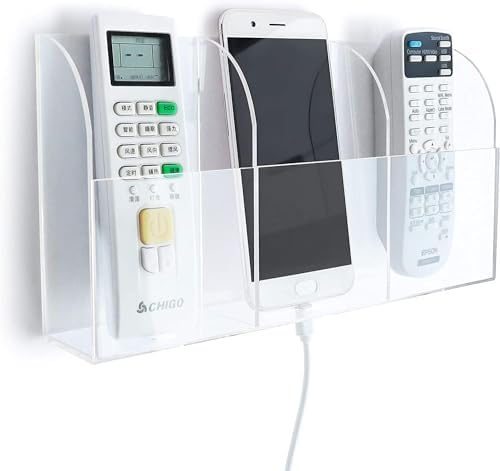 Amazon.com: Hipiwe Wall Mount Remote Control Holder Clear Acrylic Media ...