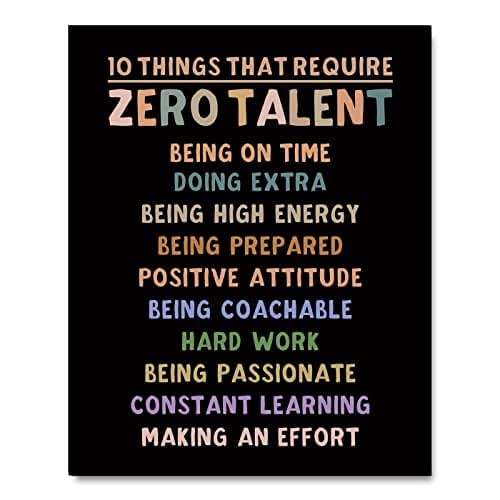 Amazon.com: 10 Things That Require Zero Talent, Motivational Poster ...